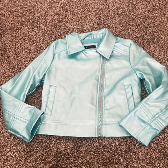 Limited Too | Jackets & Coats | Limited Too Metallic Light Teal Faux ...